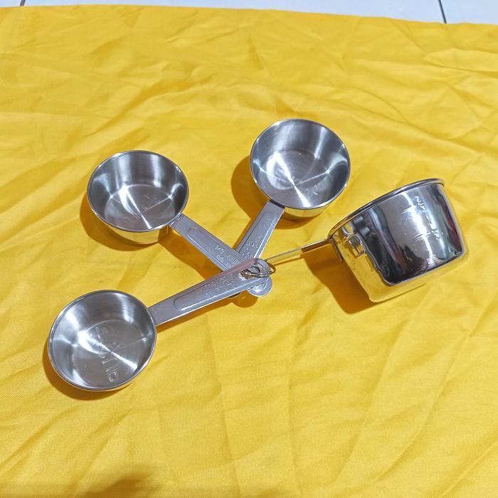 Jual Sendok Takar set Stainless Cup Sendok Ukur set Stainless 60ml ...