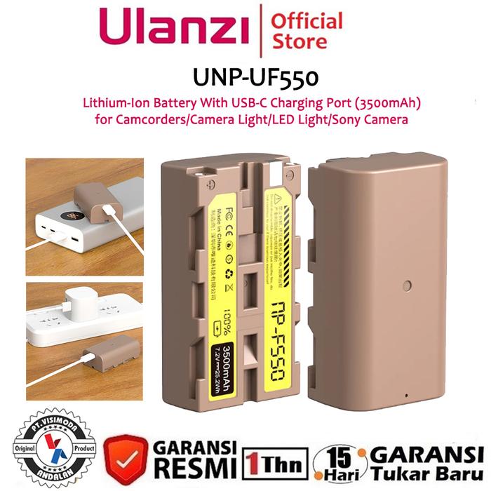 Jual Ulanzi UNP-UF550 Rechargeable Battery for Sony Camcorder, LED ...