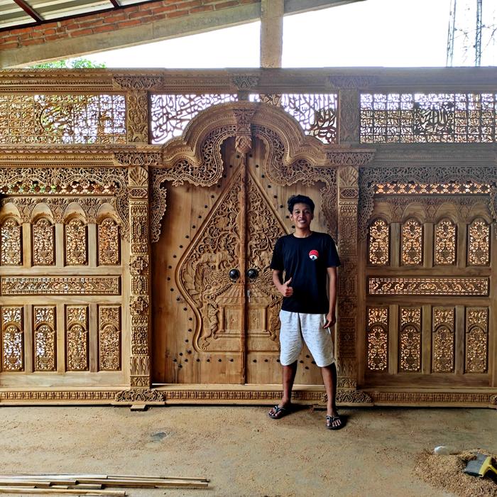Jual pintu ukir klasik - gebyok ukir - lebar 5 meter pintu ...