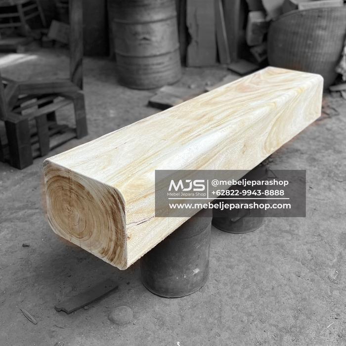 Jual Balok Kayu Solid Trembesi Finishing Rustik Antik - Bangku Balok ...