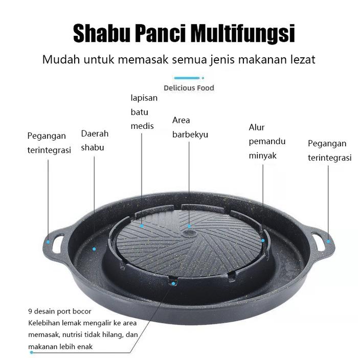 Jual panci shabu dan grill sukiyaki bulgogi pan 2 in 1 gm - bbq mookata ...
