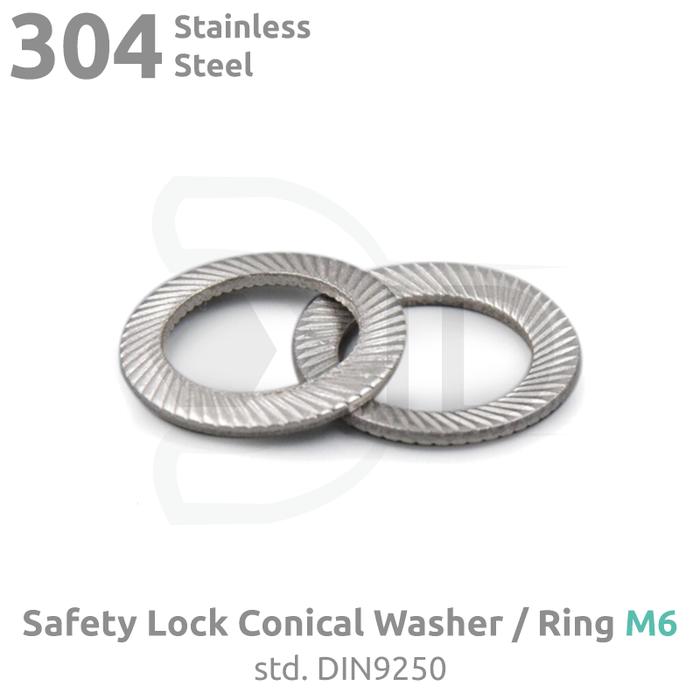 Jual DIN9250 Safety Lock Ring Conical Serrated Stainless Steel SUS304 ...