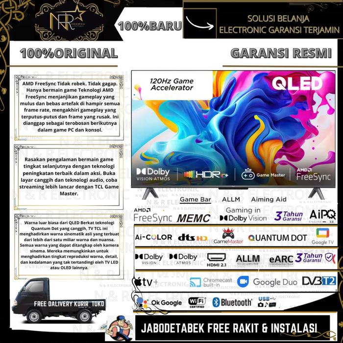 Jual TCL 55C645 4K HDR DLG 120HZ GOOGLE TV QLED 55'INCH (2023 55C646 ...