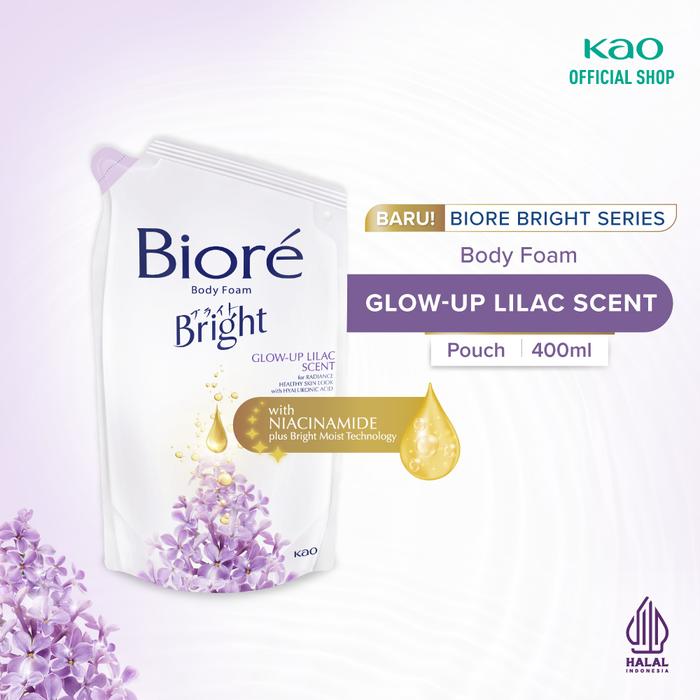 Promo Biore Bright Glow-up Lilac 400ml Pouch - Sabun Mandi Pencerah Kulit - - KAO Official Store ...