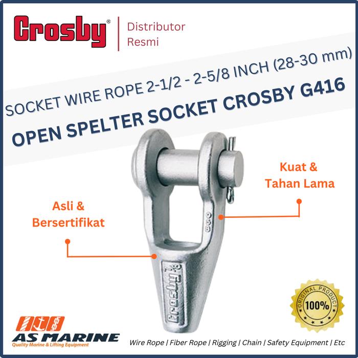 Promo Open Spelter Socket / Soket Wire Rope G416 2-1/2-2-5/8" 64-67mm ...