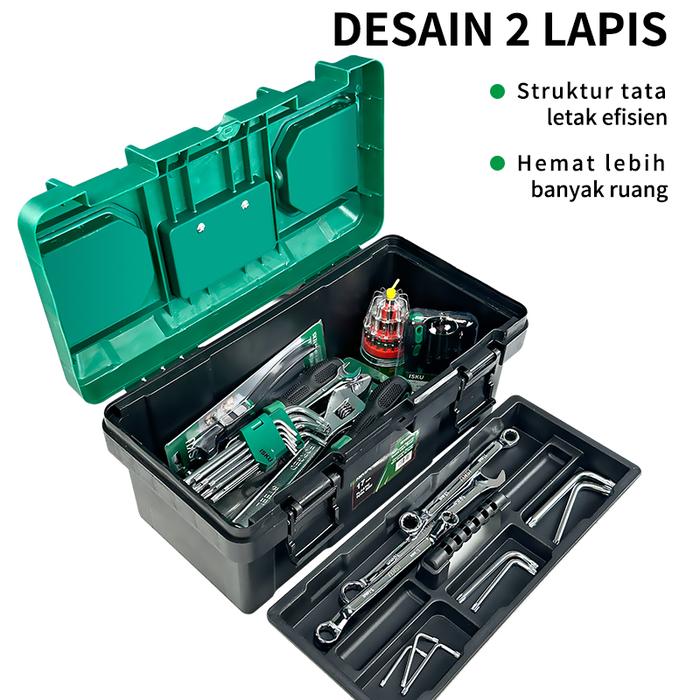 Jual Tool Box Besar ISKU Toolbox Perkakas Plastik Bahan Tebal - 14 Inch ...