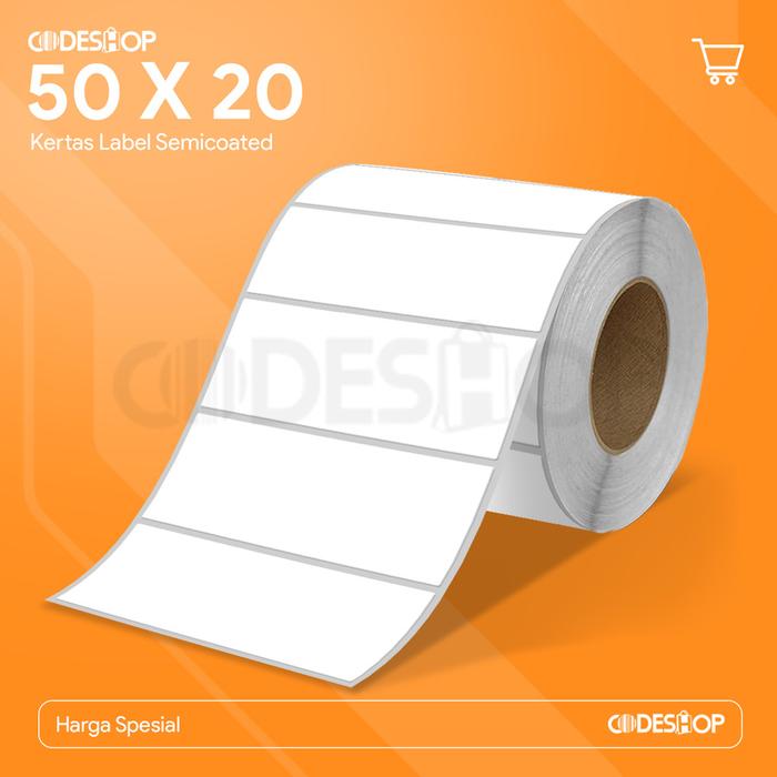 Jual LABEL STICKER KERTAS PRINTER BARCODE 50 X 20 MM - 1 LINE - SEMICOATED - Kota Surabaya ...
