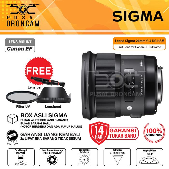 Promo Sigma 24mm f1.4 DG HSM Art Lens for Canon EF Full Frame Original Cicil 0% 3x - Jakarta ...