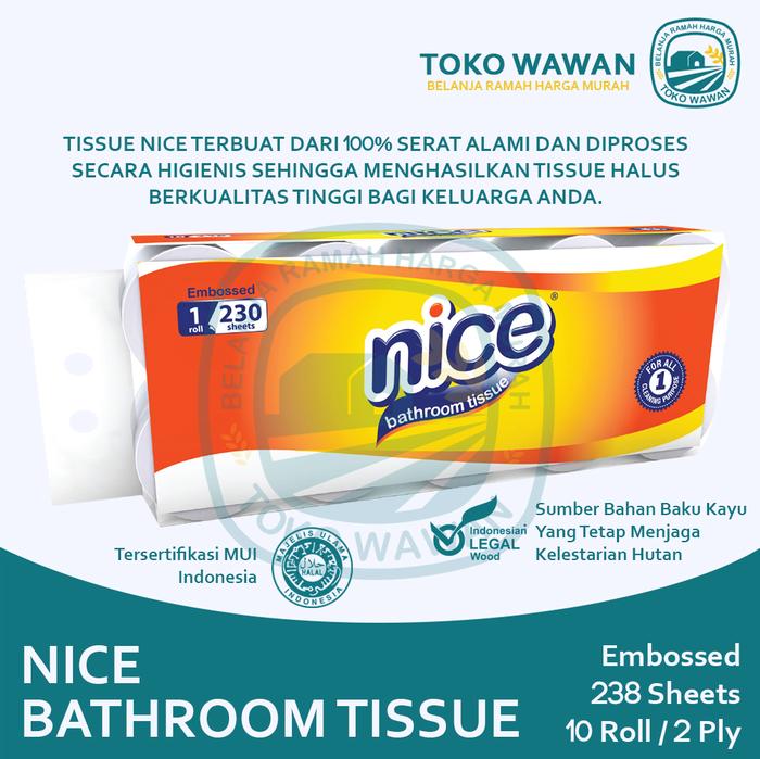 Promo Tissue Nice Toilet Roll Embossed Tisu Isi 10 Roll / 230 Sheet - 2 ...