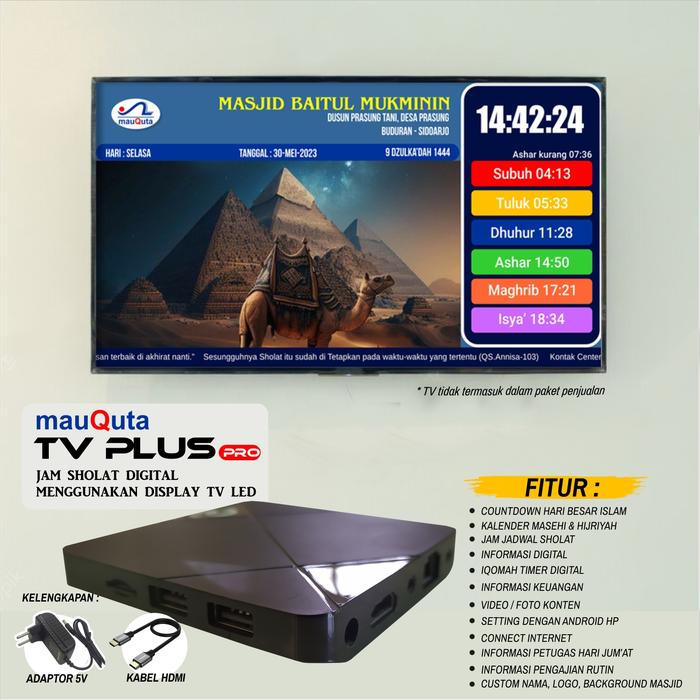 Jual MauQuta TV Plus Jadwal Sholat Digital TV - MQ TV Plus Pro - Kab ...