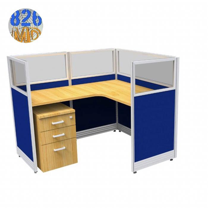 Jual Meja partisi kantor L shape Ukuran meja 140/120 tinggi partisi120 ...