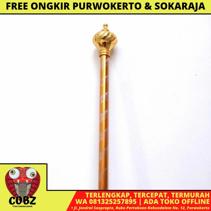 Jual 200 CM / NM Batang Rel Gorden Rolet Bulat Stainless Gold Set - Kab ...