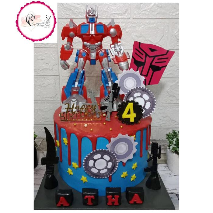 Jual Kue Ulang Tahun Transformers / Kue Ultah Robot / Transformers Cake ...