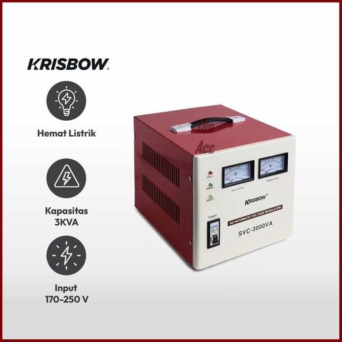 Jual KRISBOW Stabilizer Analog 3 Kva Stavol SVC-3000VA - Merah - Kota Tangerang - Qis Acc ...