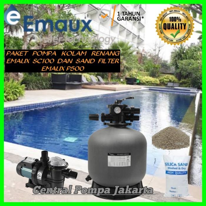 Jual MESIN POMPA KOLAM RENANG EMAUX SC100+SAND FILTER EMAUX P500(21 ...