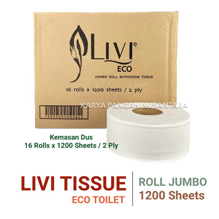 Jual LIVI TISSUE ECO TOILET JRT 1200S TISU ROLL JUMBO LIVI TISSU DUS ...