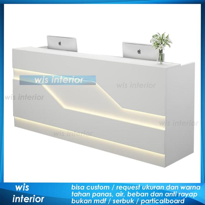 Jual MEJA RESEPSIONIS LOBBY KANTOR KASIR RESTORAN COUNTER MALL - CUSTOM ...