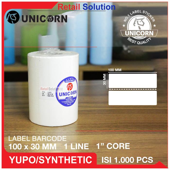 Jual Stiker Barcode Label YUPO - 100x30 mm / 100x30mm / 100 x 30 mm ...