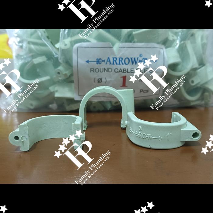 Jual KLEM CLAMP CLEM ARROW PVC PRALON TEMBOK PLASTIK 1" 1 INCH 1INCH ...