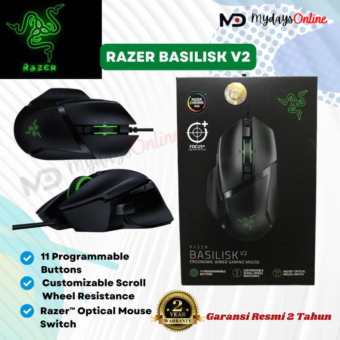Jual Razer Basilisk V2 Ergonomic Wired Gaming Mouse - Resmi - Kota ...