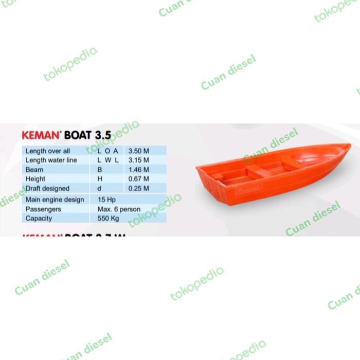 Jual Perahu/Sekoci Kapal Keman Boat 3.5 PE Kapasitas 6 orang - Kab ...