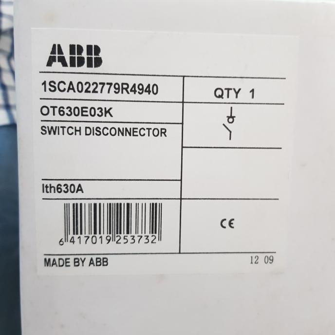 Jual Abb Switch Disconnector Ot630E03K 630A Lbs Abb 3P 630A - Jakarta ...