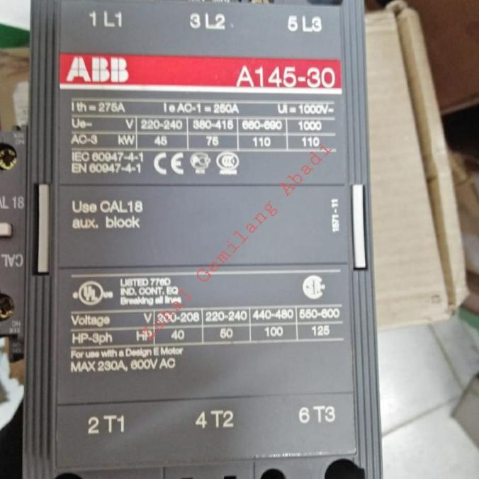 Jual A145-30 New (220V), Contactor Abb - Jakarta Barat - Industrial Automation Solution | Tokopedia
