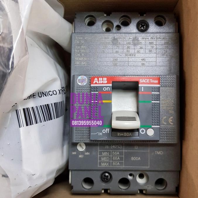 Jual Mccb Abb Tmax Xt1H 80A 70Ka Mccb Abb 3P 80A 70Ka - Jakarta Barat ...