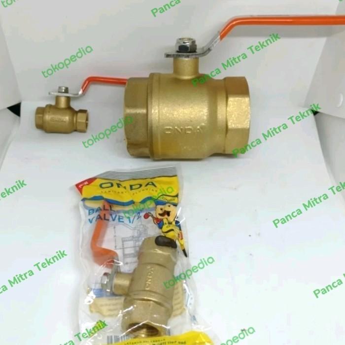 Jual Ball Valve Onda Kuningan 1" inch / Stop Kran Kuningan Onda 1" inch ...