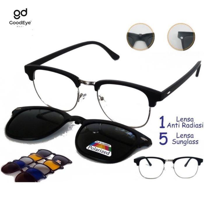 Jual Kacamata Frame 2218 Clip On Free 5 Lensa Pria Wanita - Kota ...