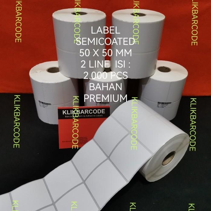 Jual LABEL STIKER SEMICOATED 50 x 50 | 50x50 | 5cm X 5cm ISI 2000 CORE ...