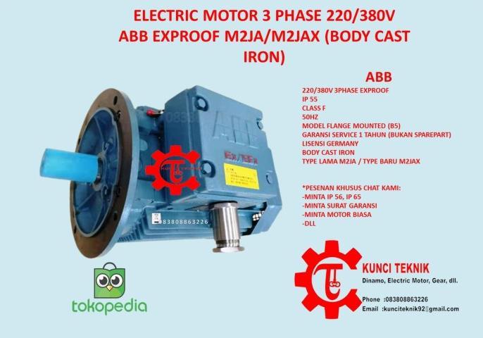 Jual Abb 2Hp 1.5Kw 3Phase 2Pole Induction Motor Explosion Proof B5 ...