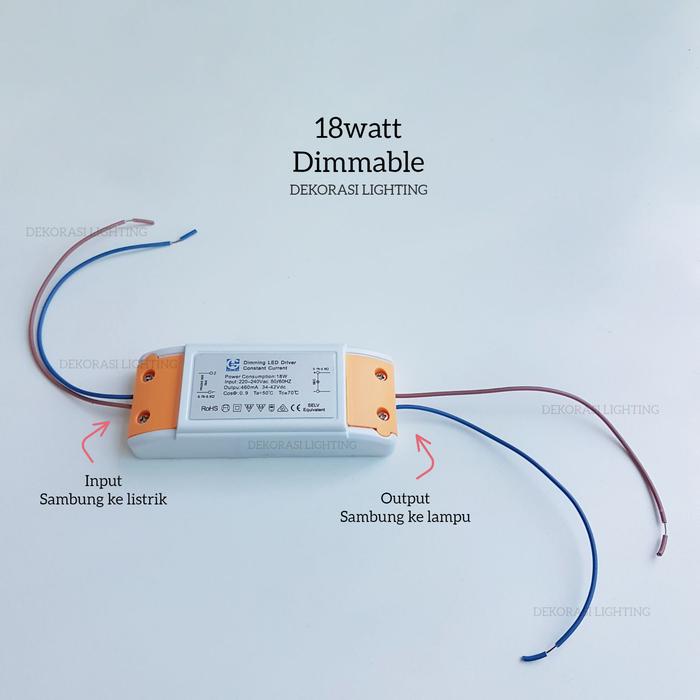 Jual Trafo driver led 18watt dimmer dimmable downlight panel 34-42VDC ...