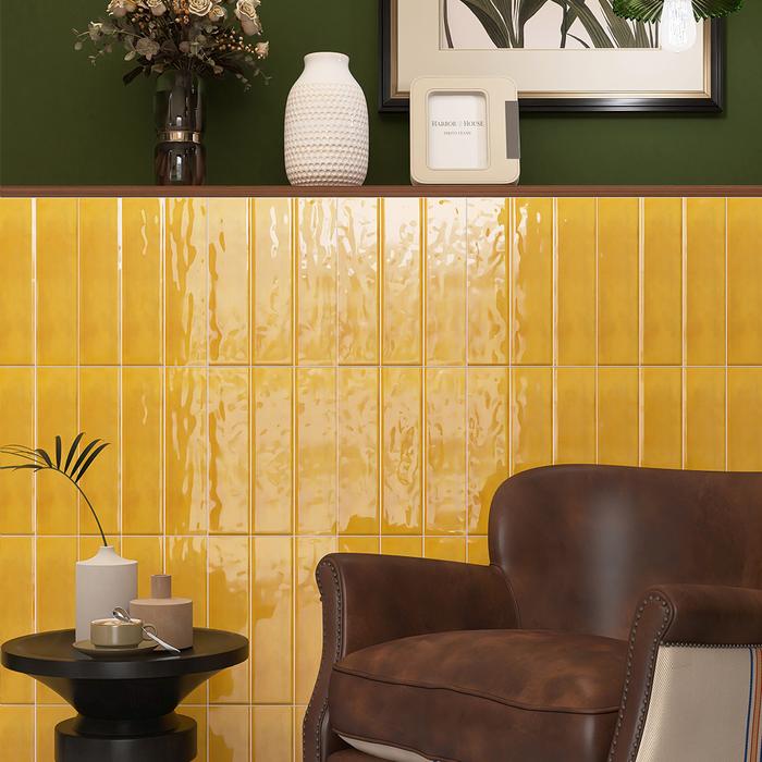 Jual Backsplash Tile Subway Merk Venus Takko Haze Mango Glossy 30x7,5cm ...