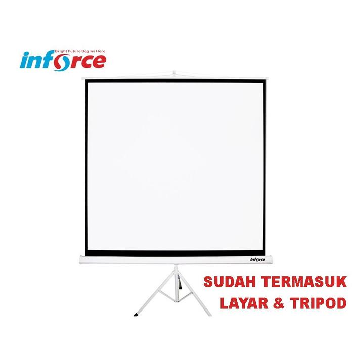 Promo Tripod Screen Projector 120 1:1 / Layar Proyektor Inforce Cicil 0 ...