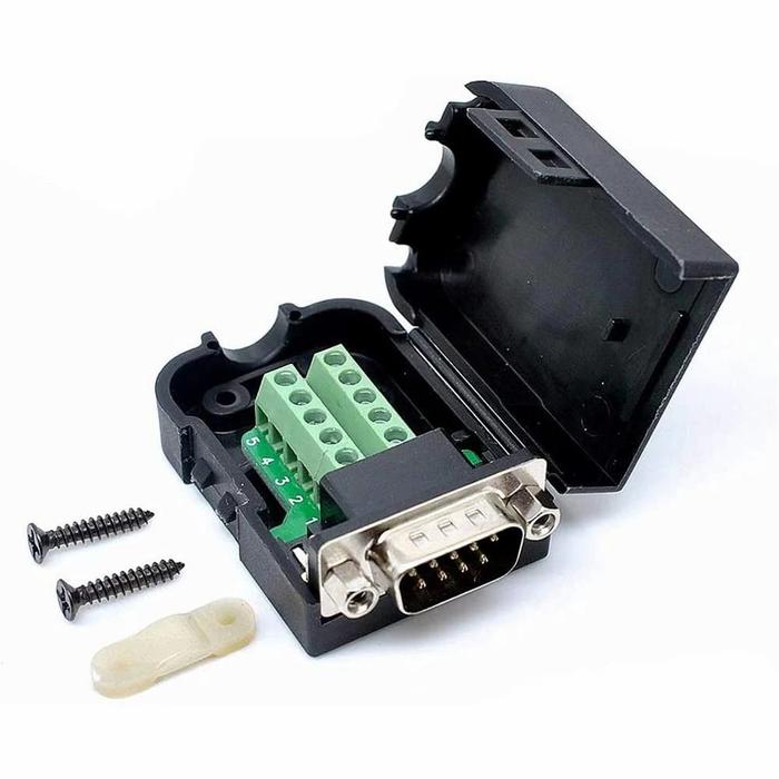 Jual DB9 Terminal Connector With Cover FEMALE Terminal 9 Pin - DB9 Male ...