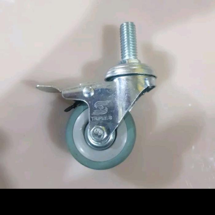 Jual Roda karet abu abu 2 inch srew roda troli 2 inch drat abu" ban ...