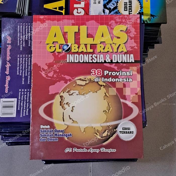Jual Buku Atlas Global Raya Indonesia Dan Dunia 38 Provinsi Di ...