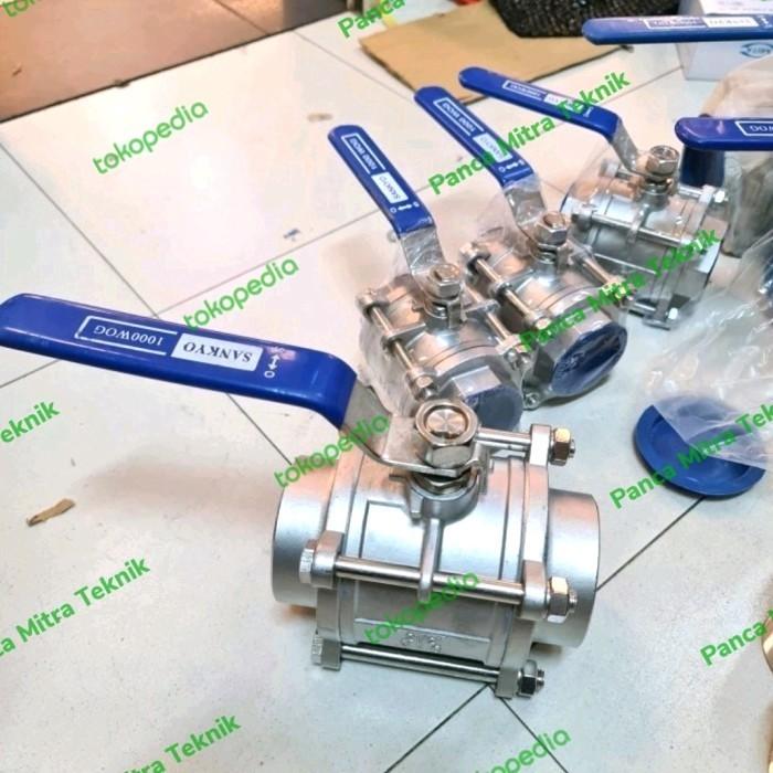 Jual Ball Valve SANKYO 1-1/4" inch 1000 WOG Stainless Steel 316 Type 3PC - Jakarta Barat - Panca ...