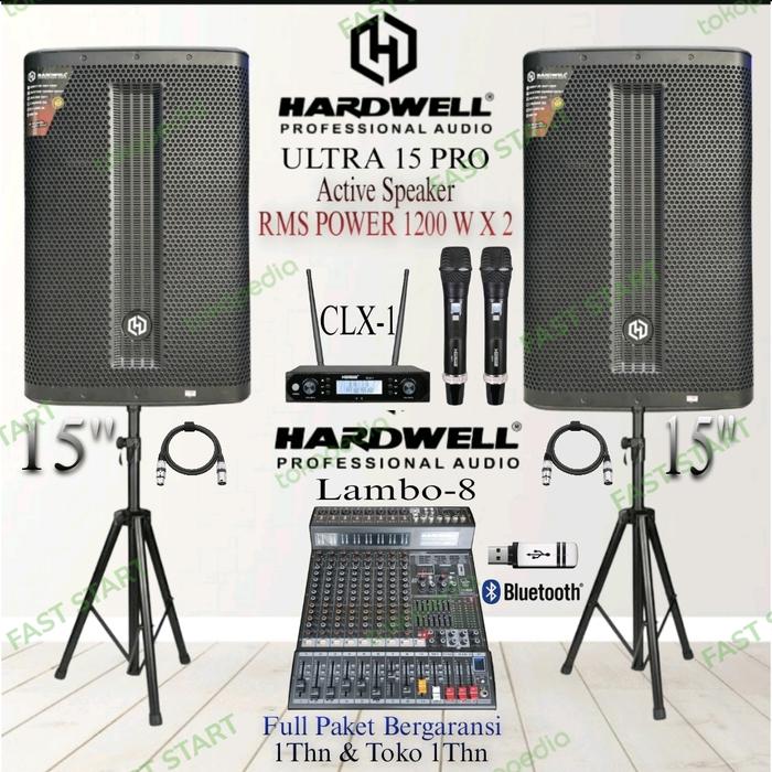 Jual Paket Sound System Speaker Aktif HARDWELL ULTRA 15 PRO Mixer Lambo ...