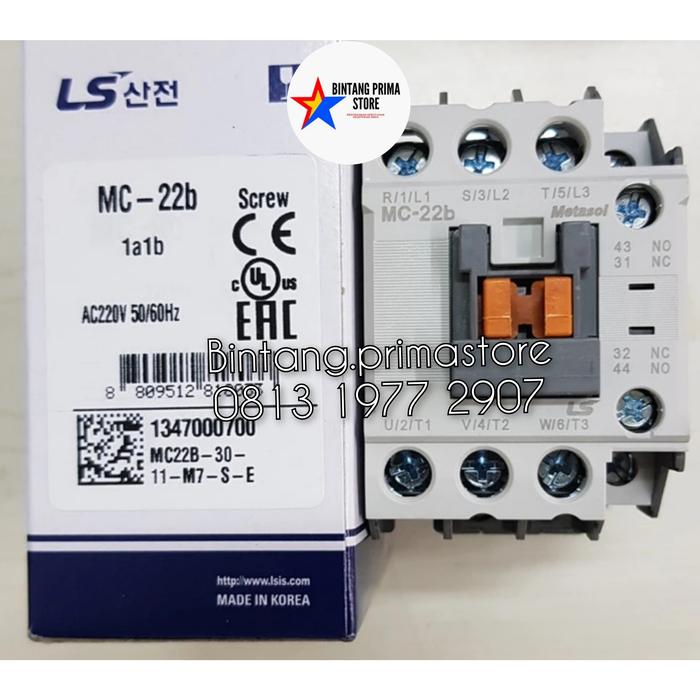 Jual Kontaktor / Contactor Metasol MC-22B 3P 22AF 220V AC LS Electric ...