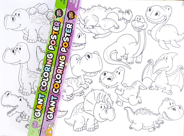 Jual Paket 2 Poster Mewarnai - Giant Coloring Luar Angkasa - Dinosaurus ...