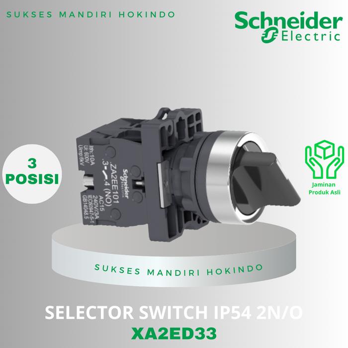 Promo Selector Switch 3 Posisi Stay Put 2 NO Hitam XA2ED33 Schneider ORI SNI - Jakarta Pusat ...
