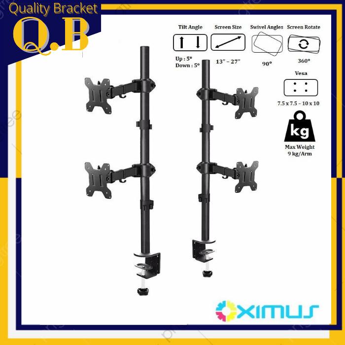 Promo Single Stand Dual Monitor 13 - 27 inch Dual Stack Monitor - Clamp ...