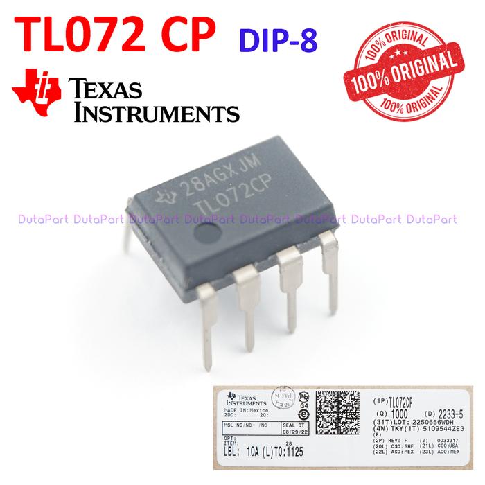 Jual TL072 TL072CP ORIGINAL TEXAS INSTRUMENTS TL 072 CP Op Amps JFET DIP-8 - Kota Tebing Tinggi ...