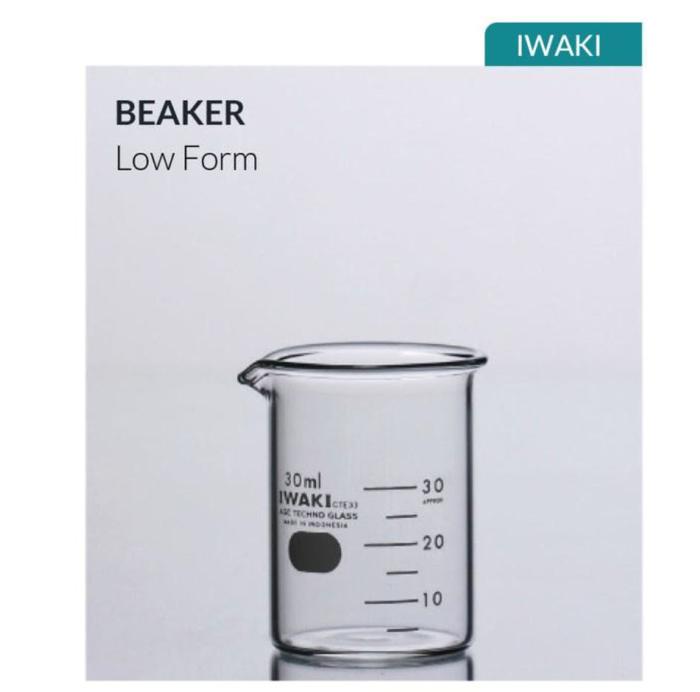 Jual BEAKER GLASS 10mL Low form OD30xH40mm Gelas Kimia IWAKI - Kab ...