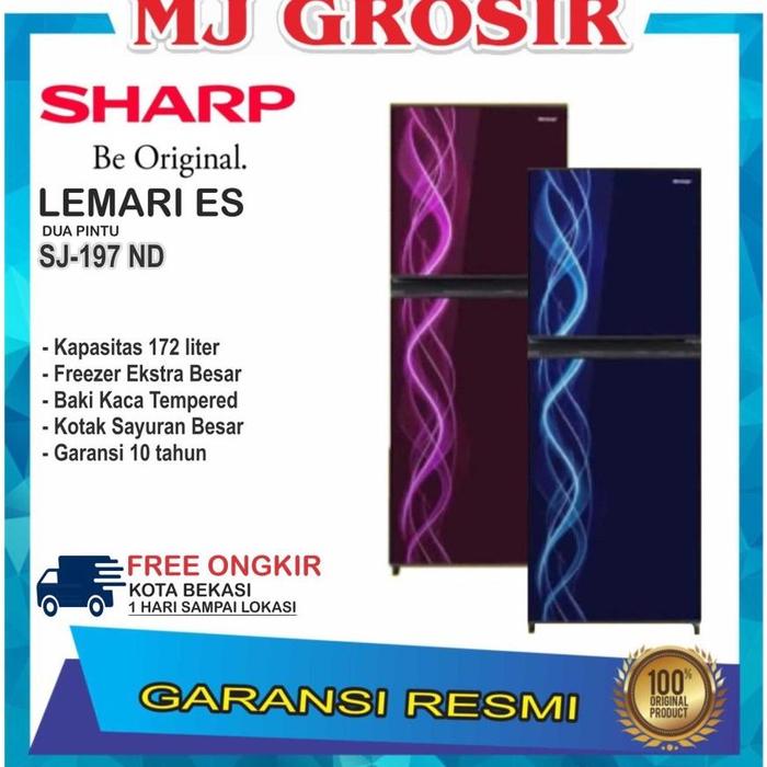 Jual KULKAS SHARP SJ 197 ND LEMARI ES 2 PINTU SJ197ND SJ 197ND KIREI ...