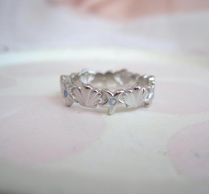 Jual Dainty Shell Starfish Ocean Marine Sterling Silver 925 Ring ...