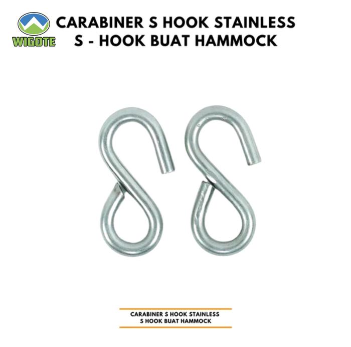 Jual S HOOK BESI STAINLESS HAMMOCK AYUNAN TIDUR GANTUNG SEPASANG 2 PCS ...