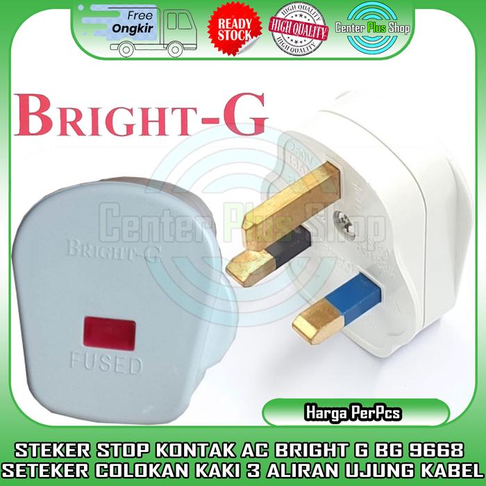 Jual Steker AC Kaki 3 Tiga Plug Colokan Sekering Stop Seteker Colok BG ...